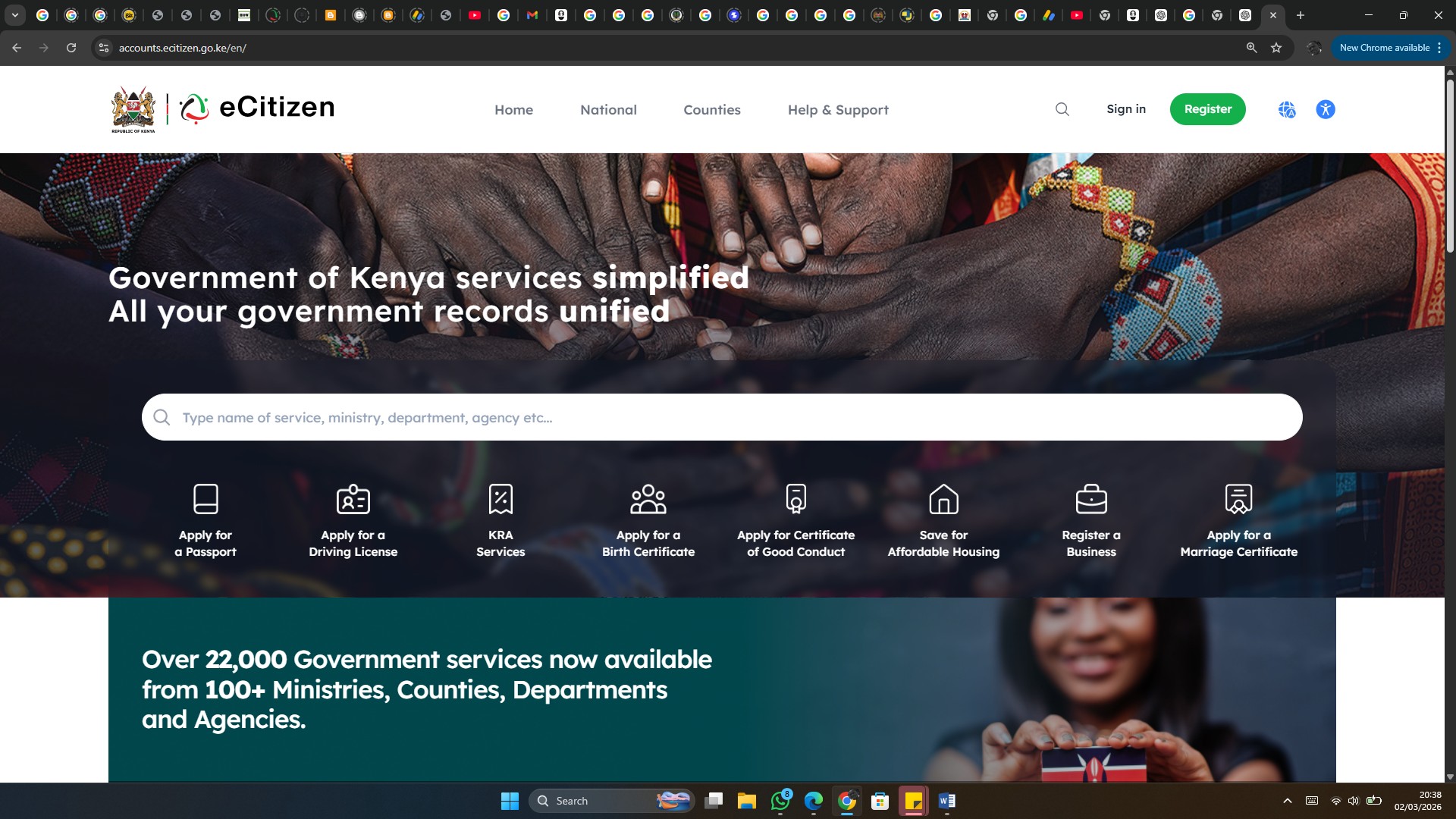 Register on the eCitizen Portal | www.how.co.ke